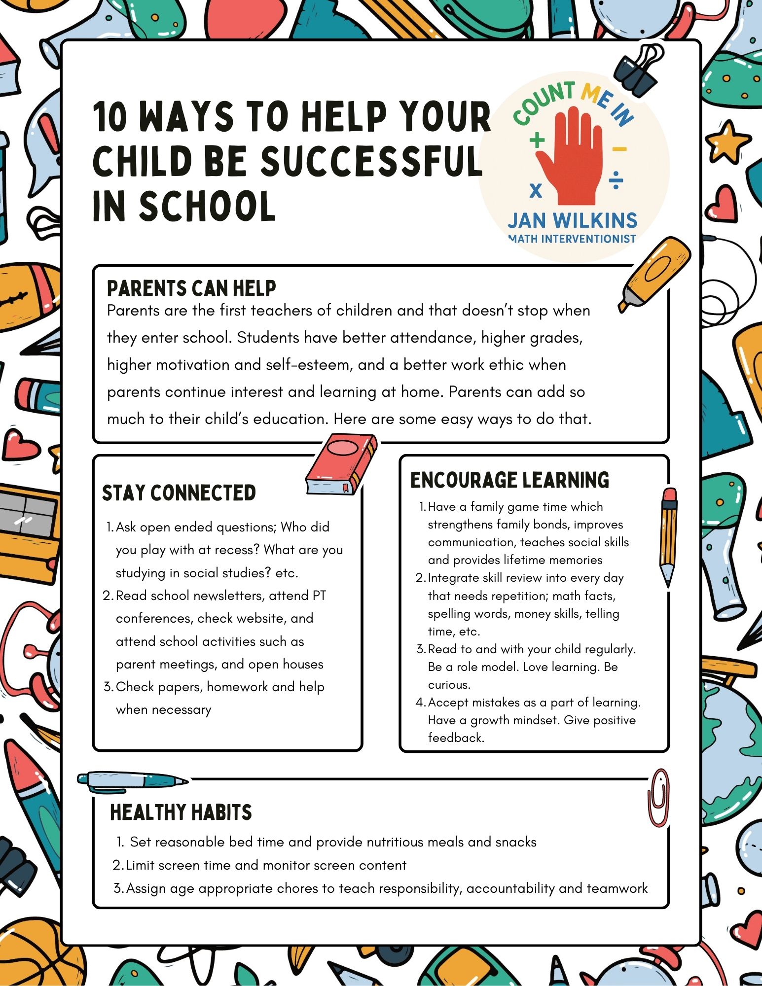 10 Ways to Help Your Child Be Successful in School — Parent University